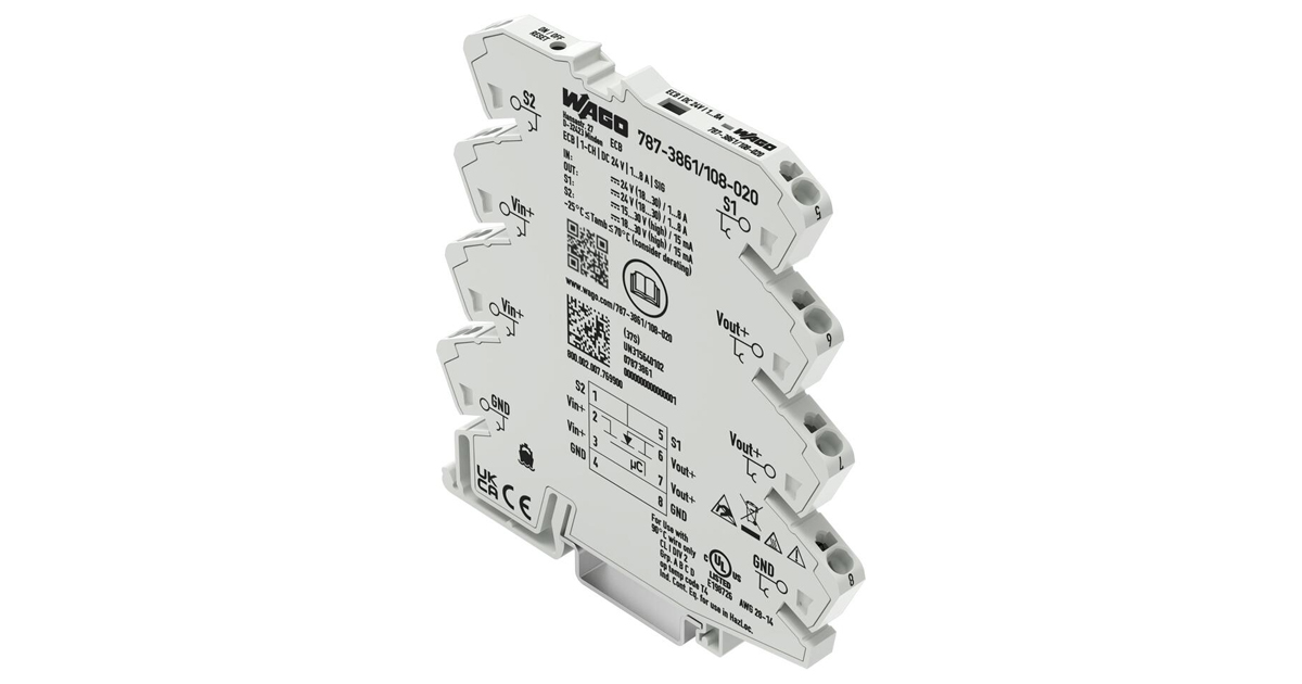 WAGO: 1-Channel Electronic Circuit Breaker (ECB) with 24 VDC Input ...
